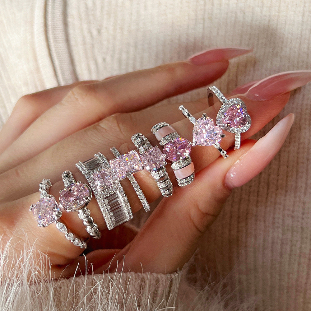 Pink Silver Ring Collection – CHAMBERY